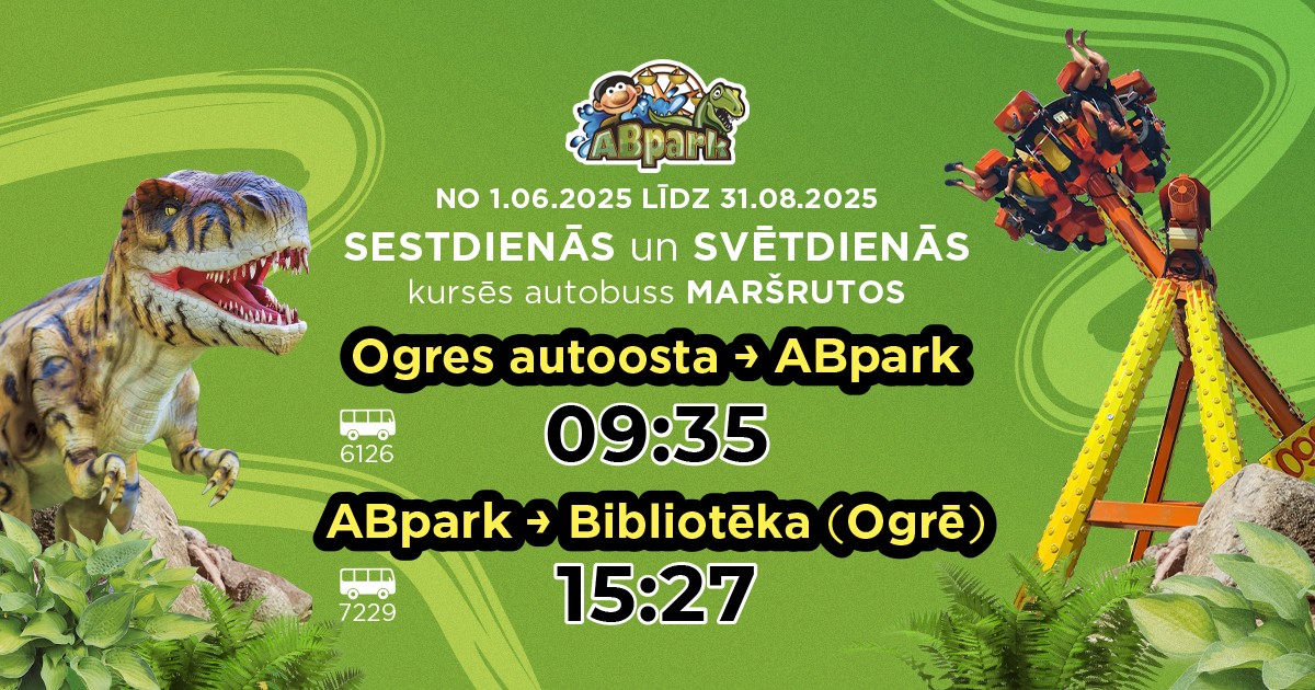 Bus service from Ogre to ABpark in the 2025 season - Amusement park ...